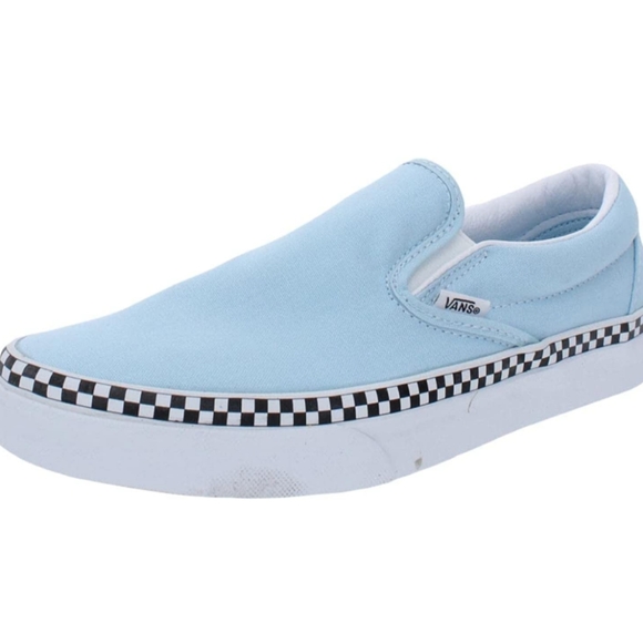 Vans | Shoes | Vans Classic Slipon Check Foxing Cool Blue W 7 M 55 ...